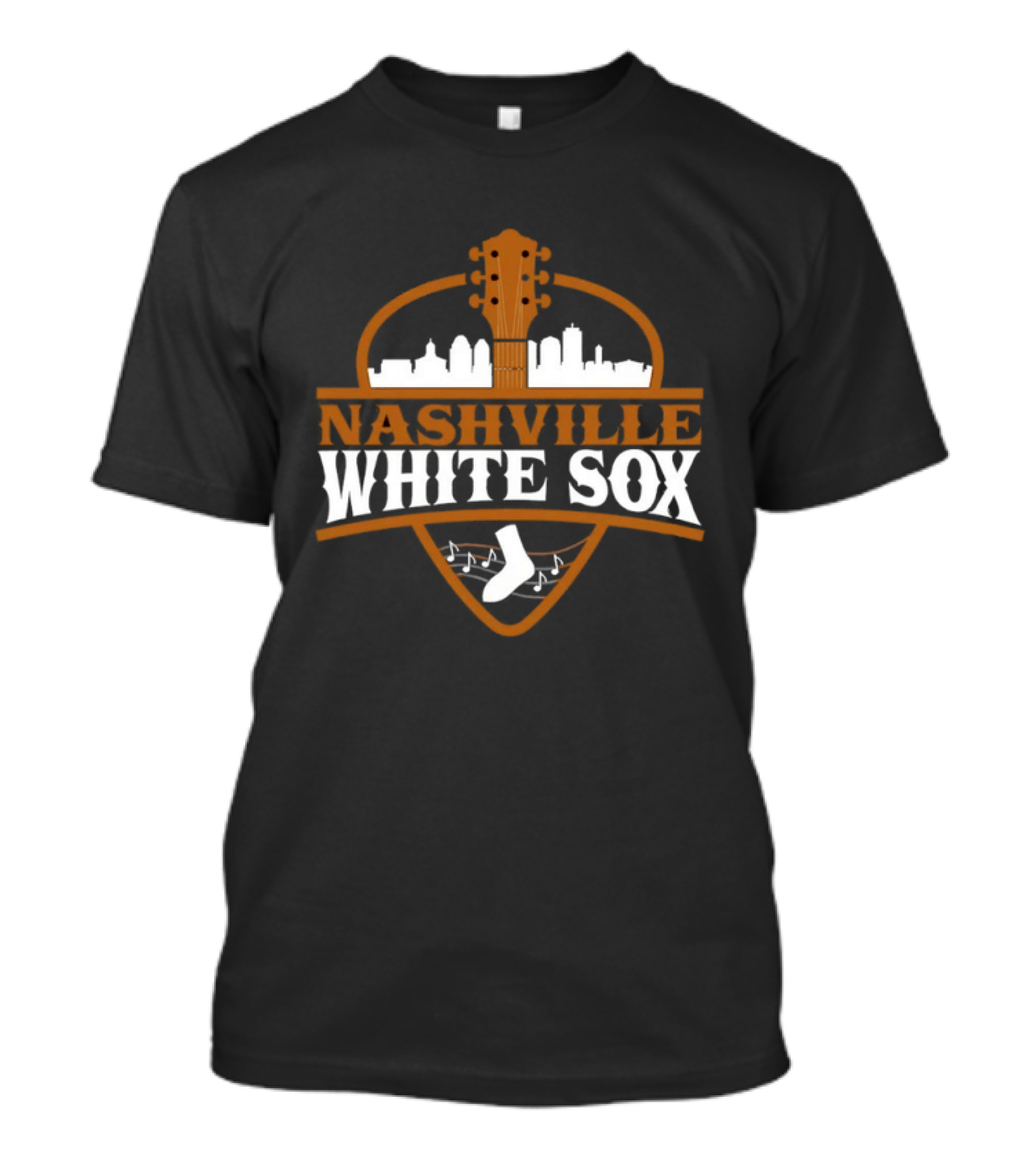 Nashville White Sox Music City Skyline Guitar Sock T-Shirt