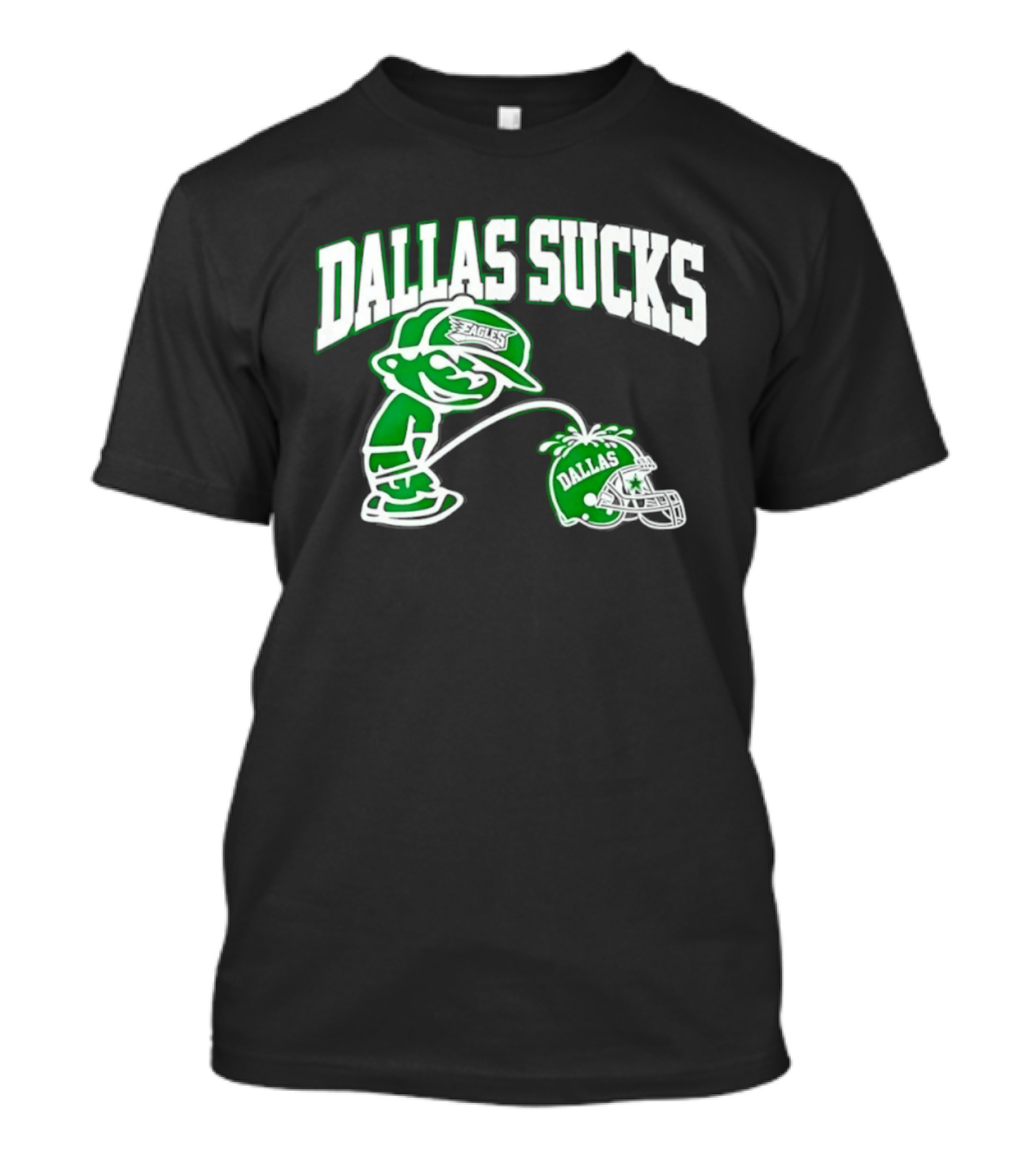 Dallas Sucks Philadelphia Eagles Rivalry Helmet Cartoon T-Shirt