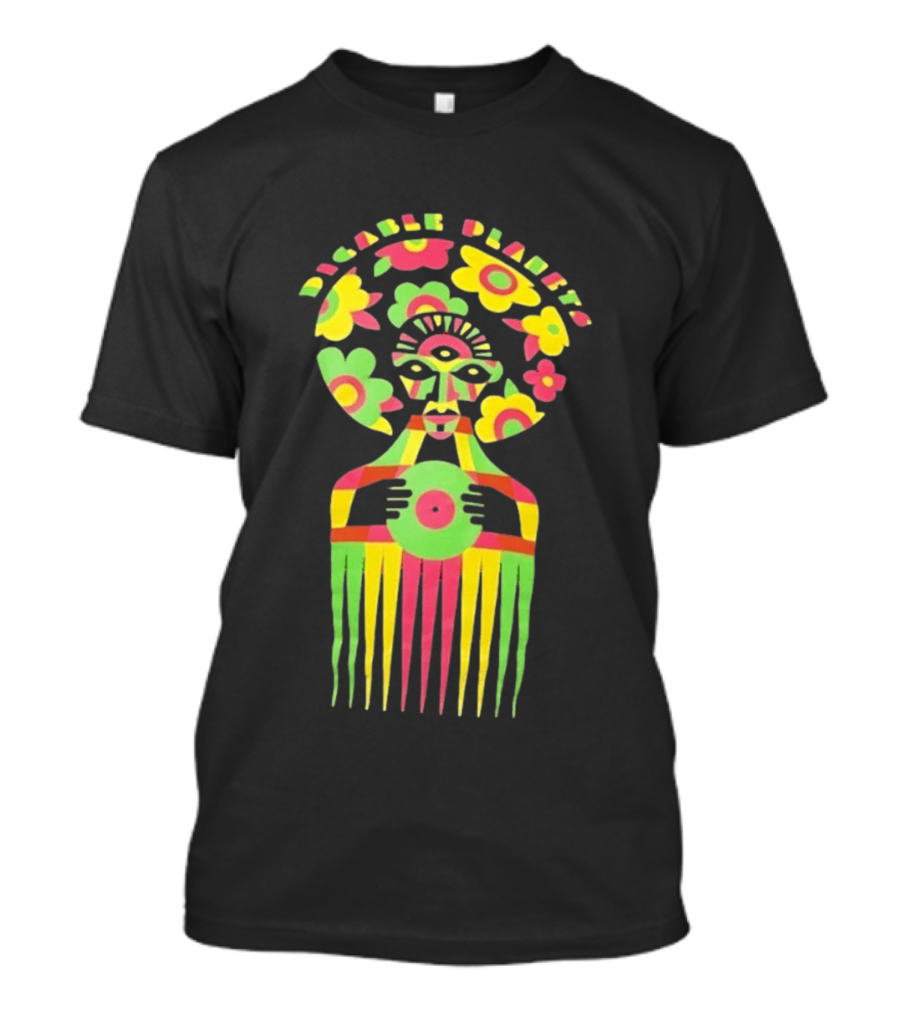 Digable Planets Floral Afro Pick Psychedelic 90s Hip Hop T-Shirt