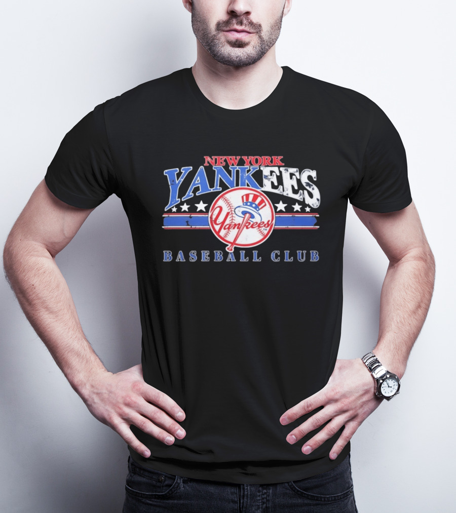 New York Yankees Distressed Vintage Baseball Club Yankees Bat T-Shirt