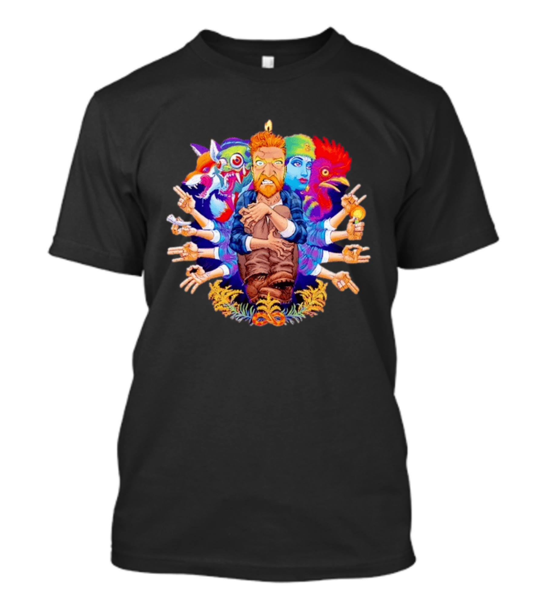 Tyler Childers Psychedelic Country Music Multicolor Surreal Animal T-Shirt