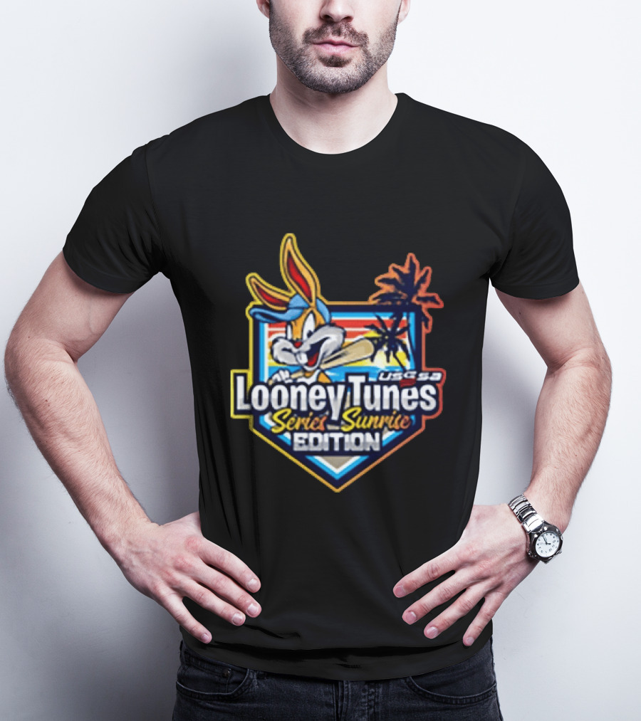 USSSA Looney Tunes Series Sunrise Edition Bugs Bunny Palm Trees T-Shirt