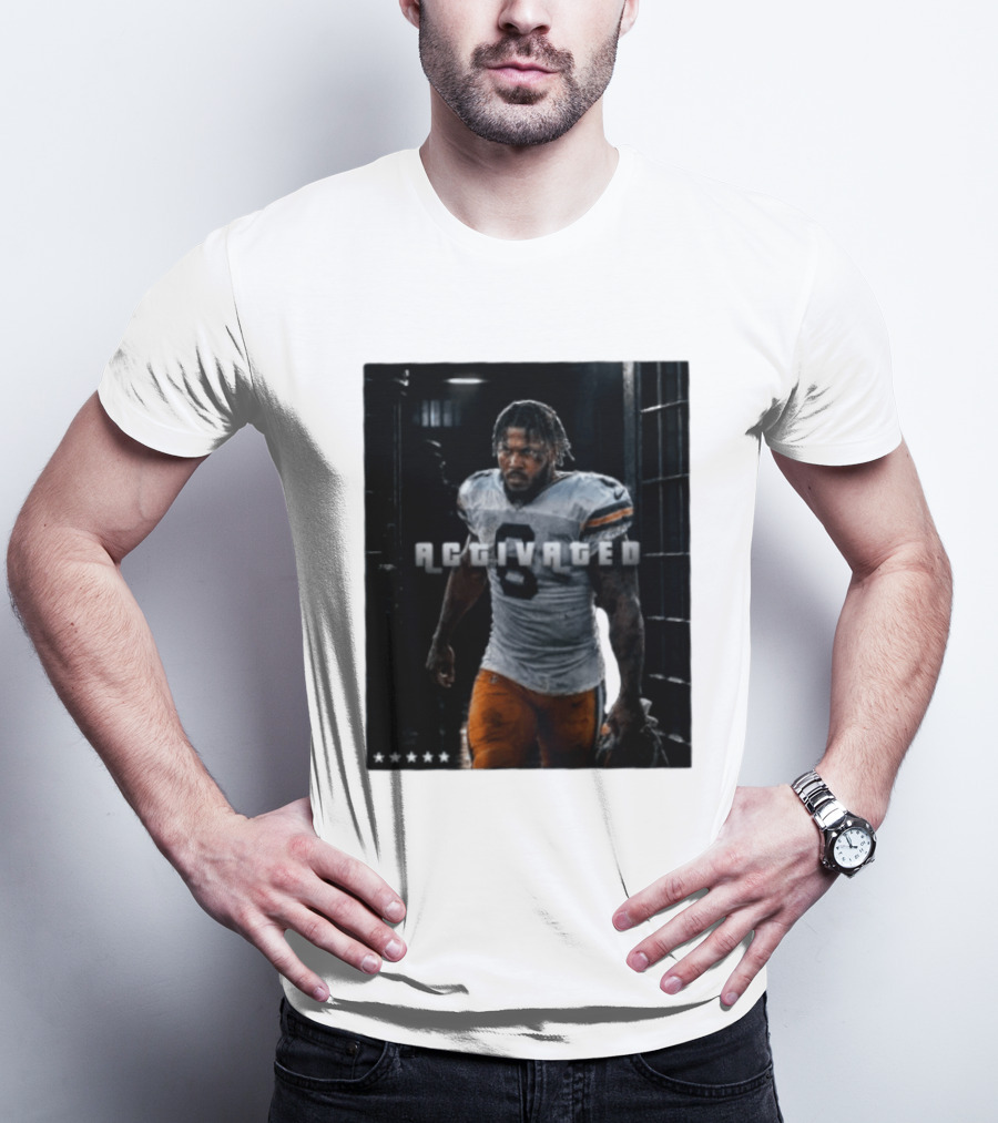 Activated No 8 Football Player Determined Athlete Sports Motivation T-Shirt