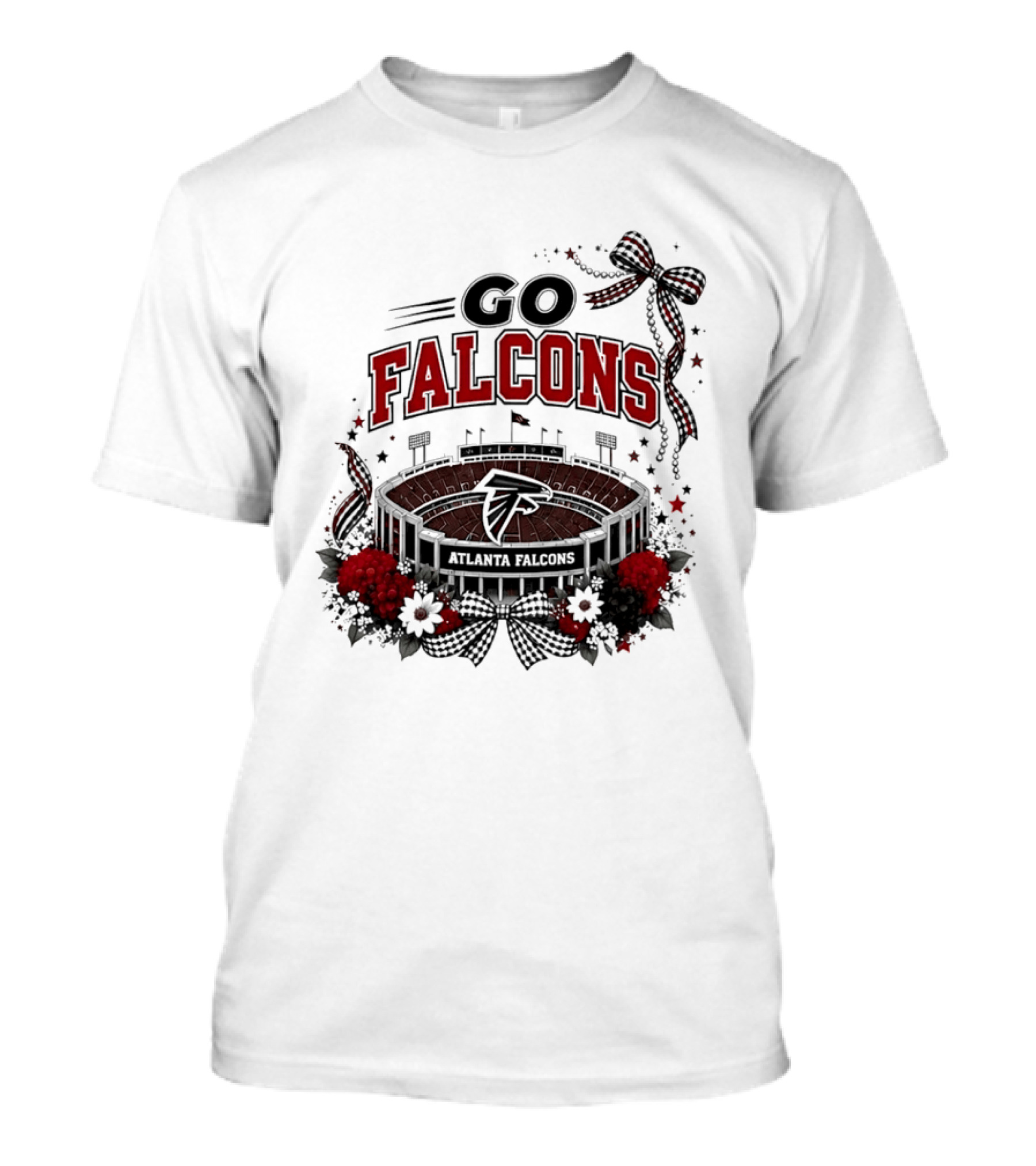 Atlanta Falcons Go Falcons Stadium Flowers And Ribbon T-Shirt