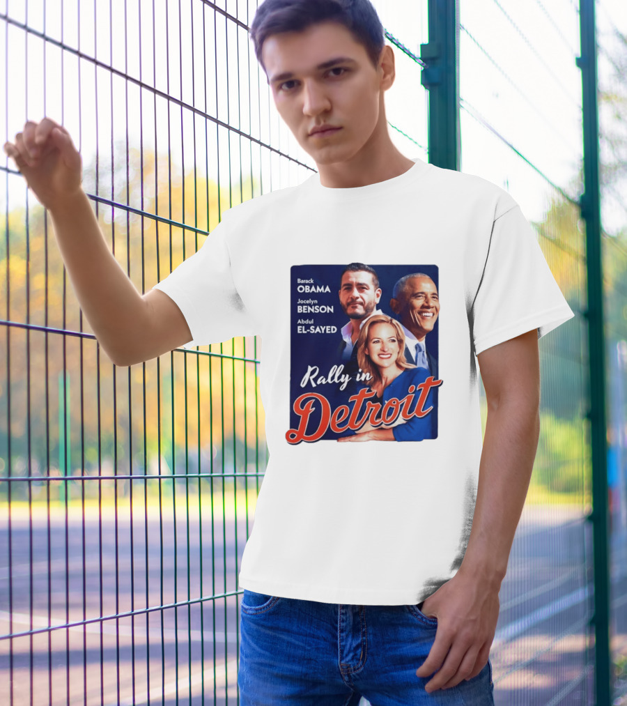 Barack Obama Jocelyn Benson Abdul El Sayed Rally In Detroit T-Shirt