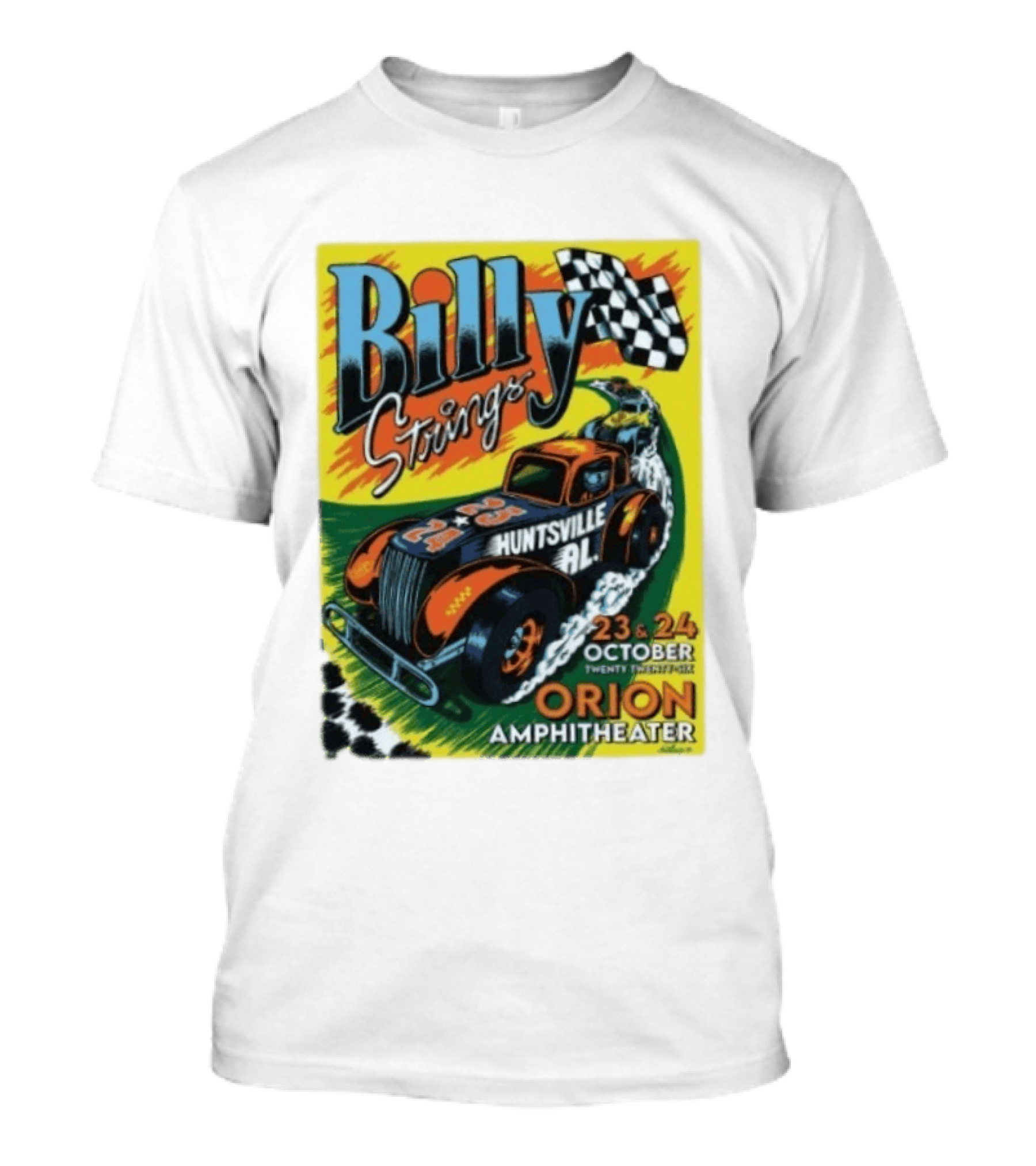 Billy Strings Huntsville AL Orion Amphitheater October 23 & 24 2026 Racing Car Checkerboard Flag T-Shirt