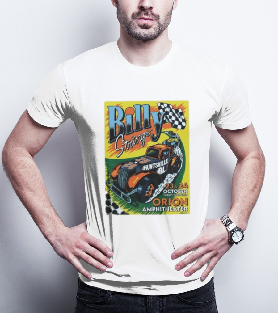 Billy Strings Huntsville AL Orion Amphitheater October 23 & 24 2026 Racing Car Checkerboard Flag T-Shirt