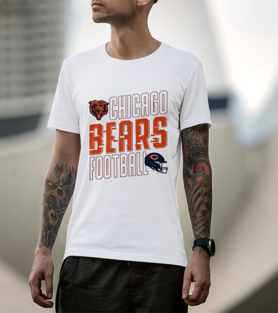 Chicago Bears Football Team Vintage Bear Helmet T-Shirt