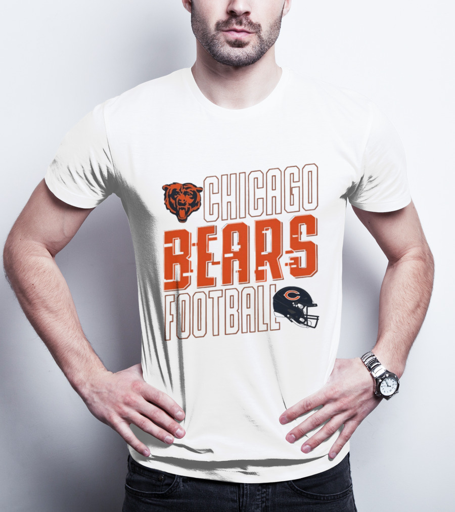 Chicago Bears Football Team Vintage Bear Helmet T-Shirt