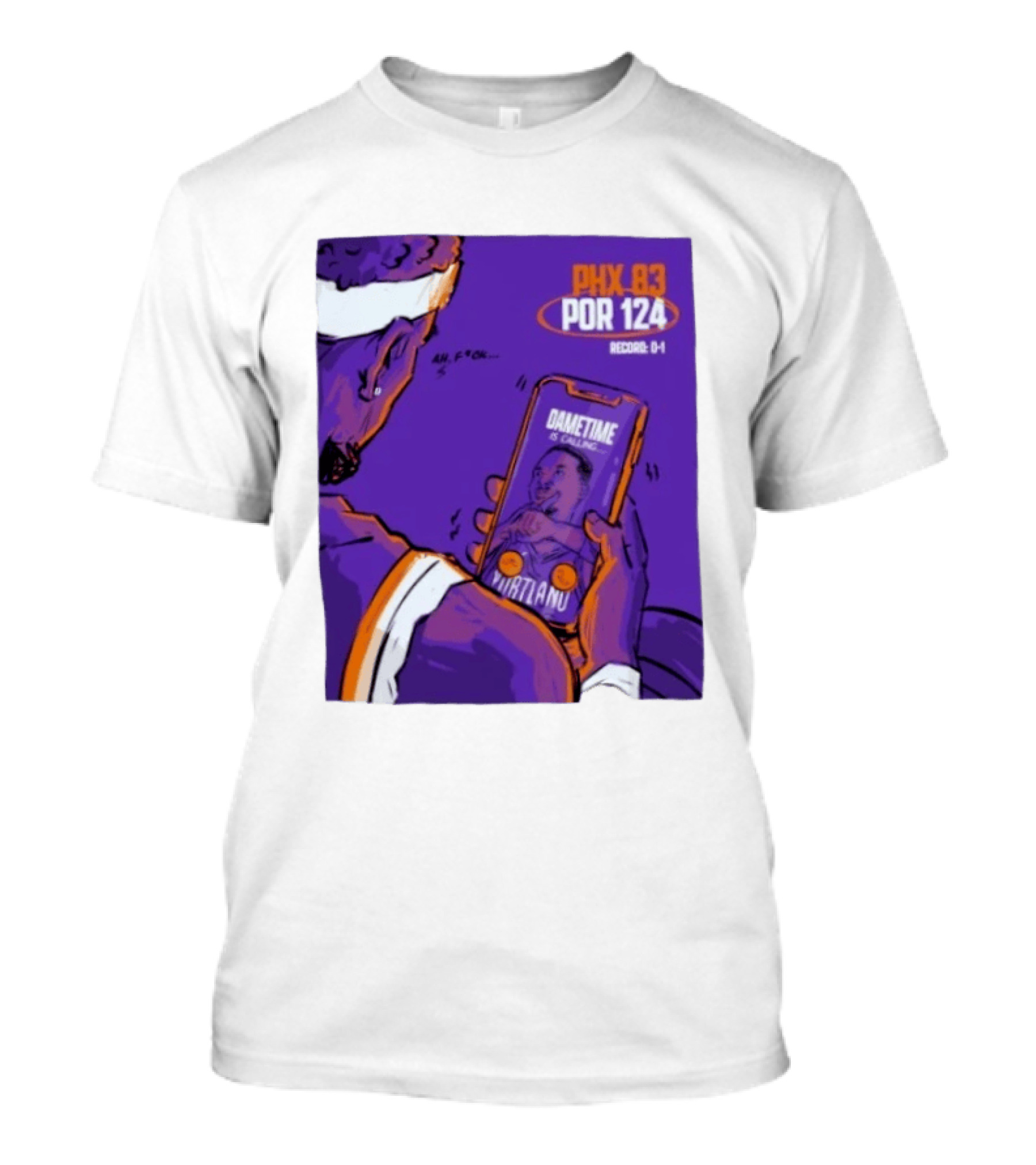 PHX 83 POR 124 Dametime Is Calling Nurtanu Record 0 1 T-Shirt