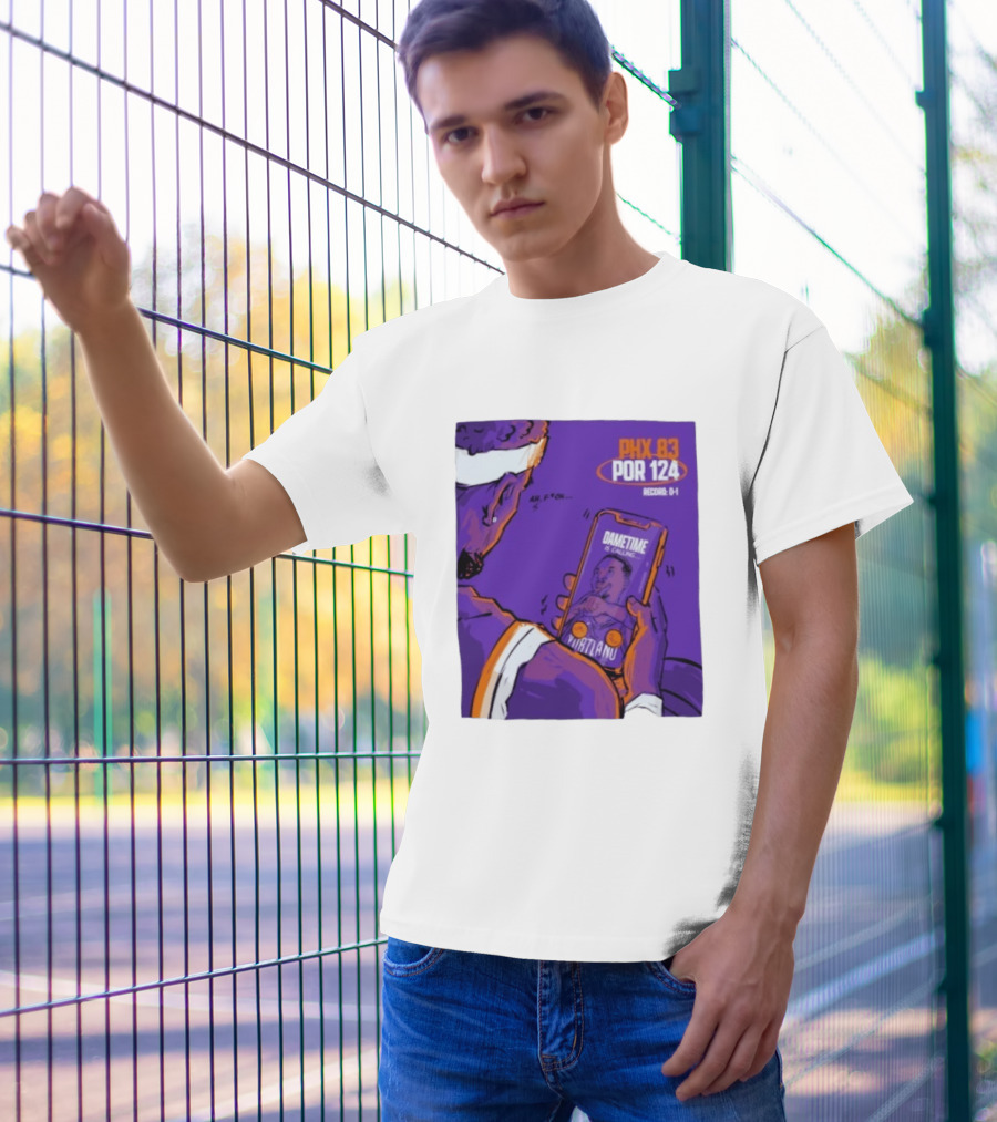 PHX 83 POR 124 Dametime Is Calling Nurtanu Record 0 1 T-Shirt