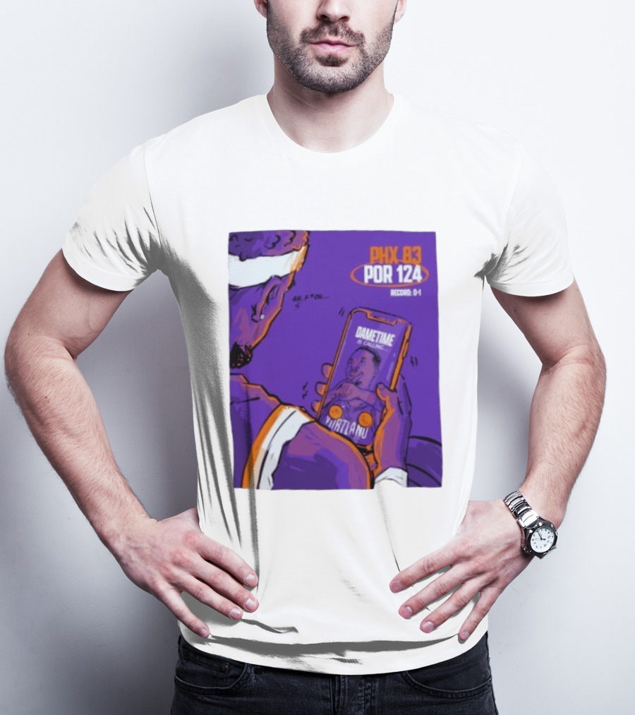 PHX 83 POR 124 Dametime Is Calling Nurtanu Record 0 1 T-Shirt