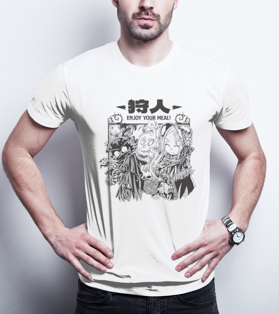Kariudo Enjoy Your Meal Anime Manga Hunter Cooking Scene T-Shirt