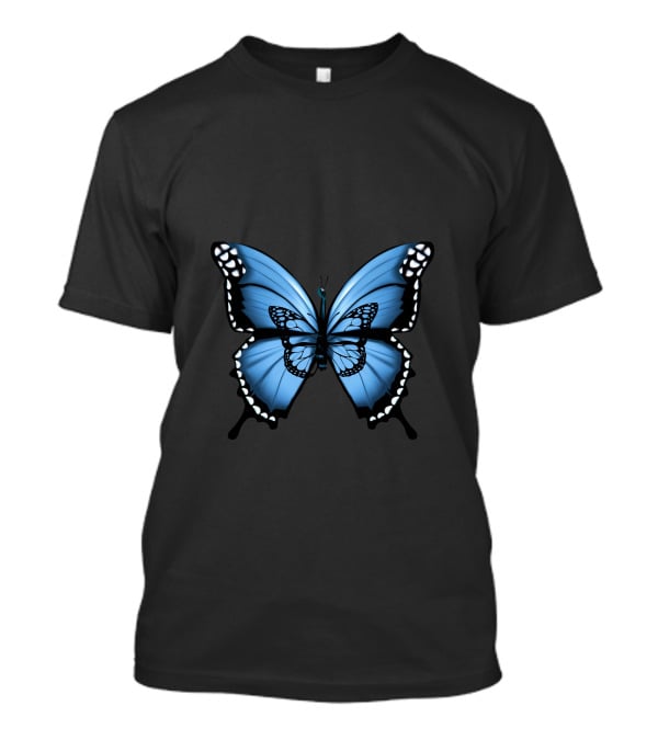 Butterfly Collection Blue Monarch Detailed Wings T-Shirt