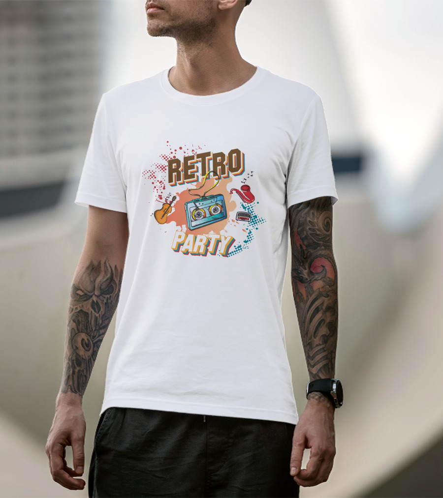 Retro Party Cassette Music T-Shirt