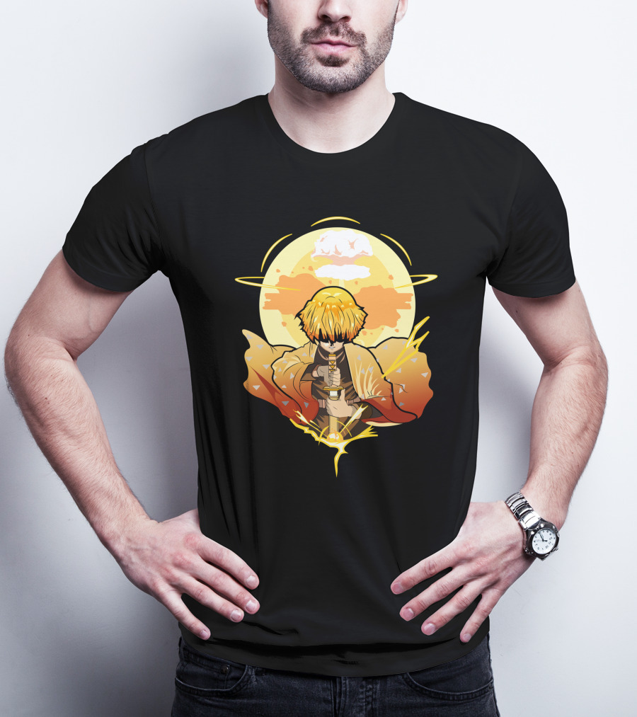 Demon Slayer Kimetsu No Yaiba Zenitsu Thunder Breathing Lightning Style Aura T-Shirt