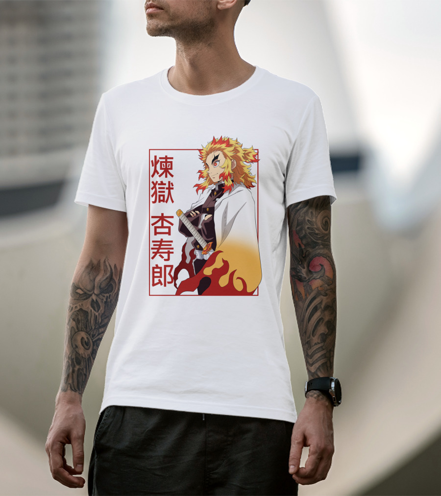 Demon Slayer Kimetsu No Yaiba Rengoku Kyojuro Flame Hashira T-Shirt