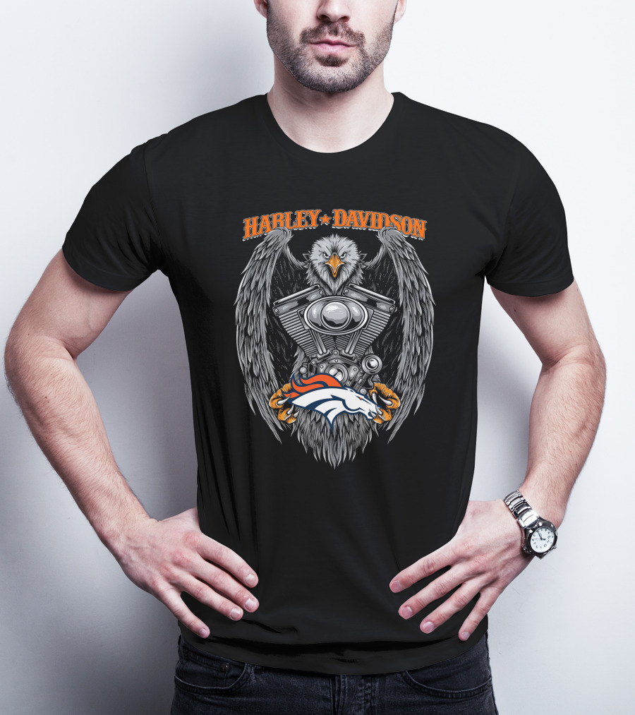 Harley Davidson Eagle Denver Broncos T-Shirt