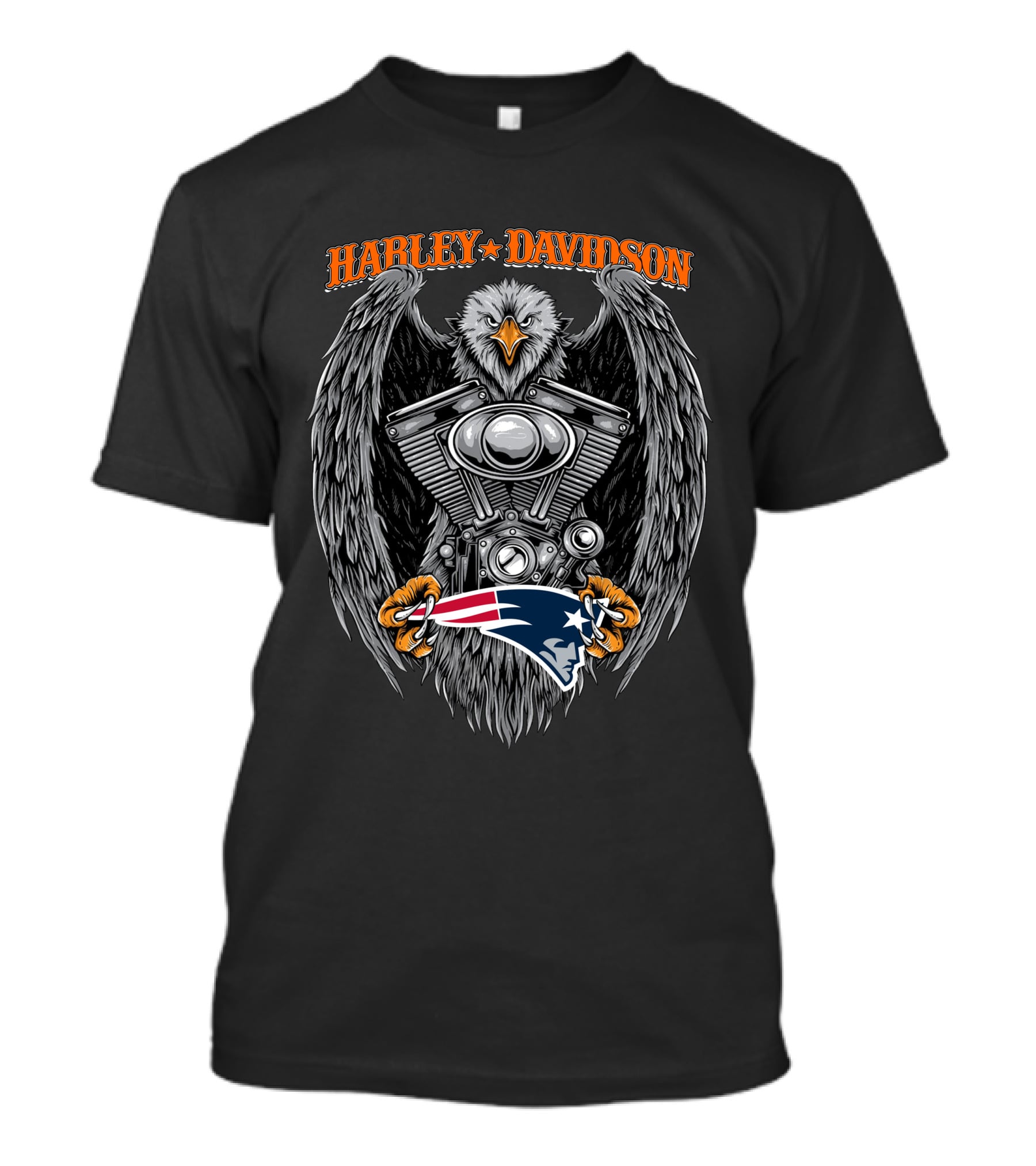 Harley Davidson New England Patriots Eagle Engine T-Shirt