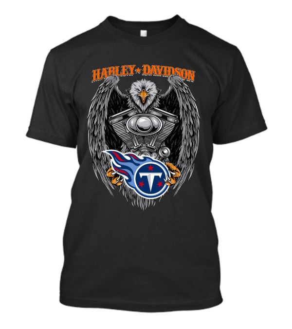 Harley Davidson Eagle Engine With Tennessee Titans T-Shirt