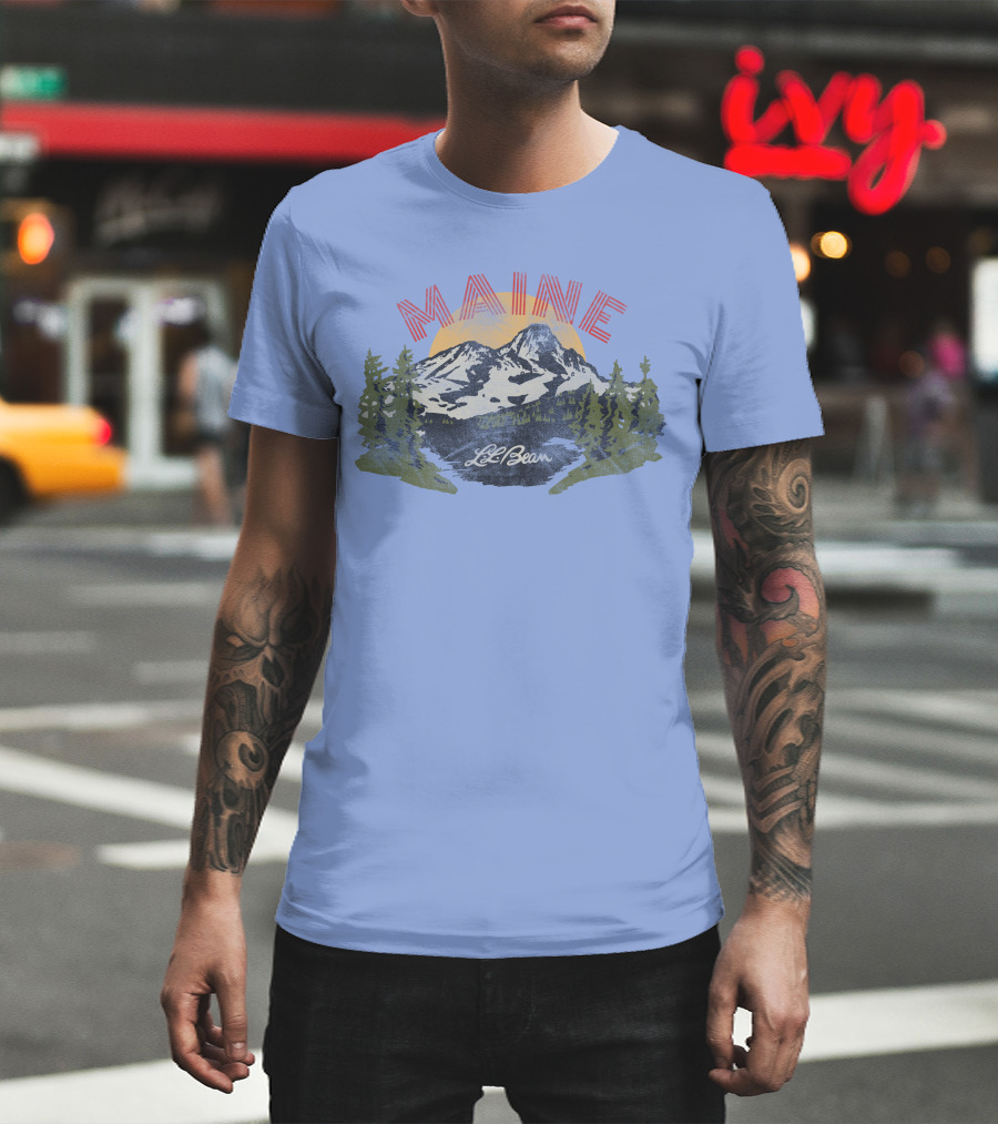 MAINE LL BEAN Mountain Landscape T-Shirt