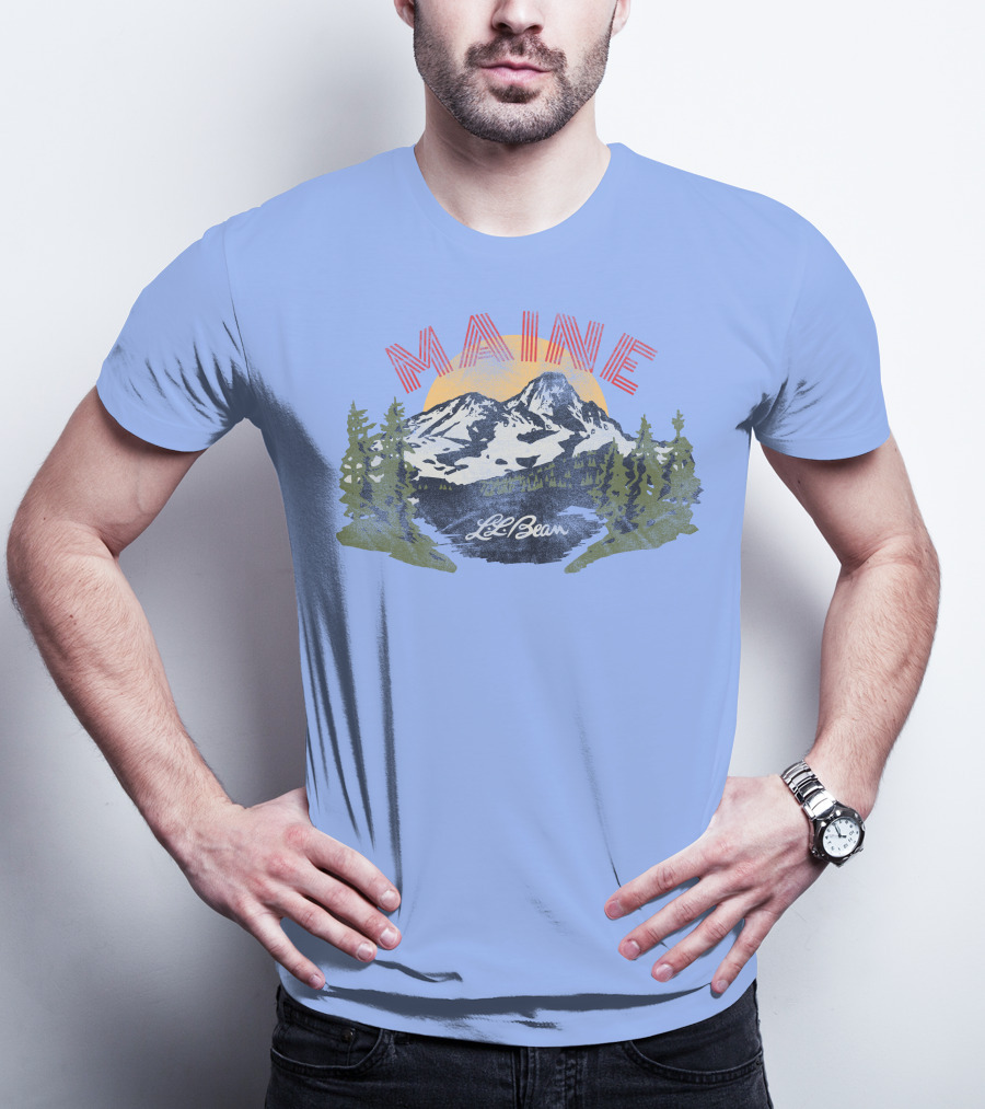 MAINE LL BEAN Mountain Landscape T-Shirt