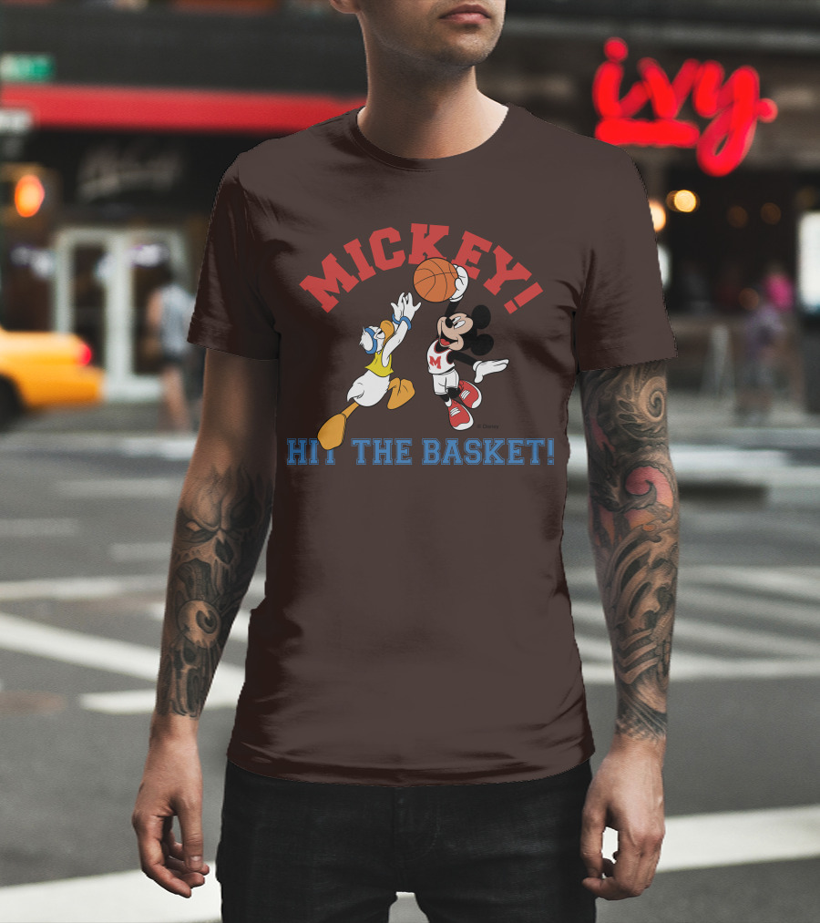 Mickey Hit The Basket Basketball Challenge T-Shirt
