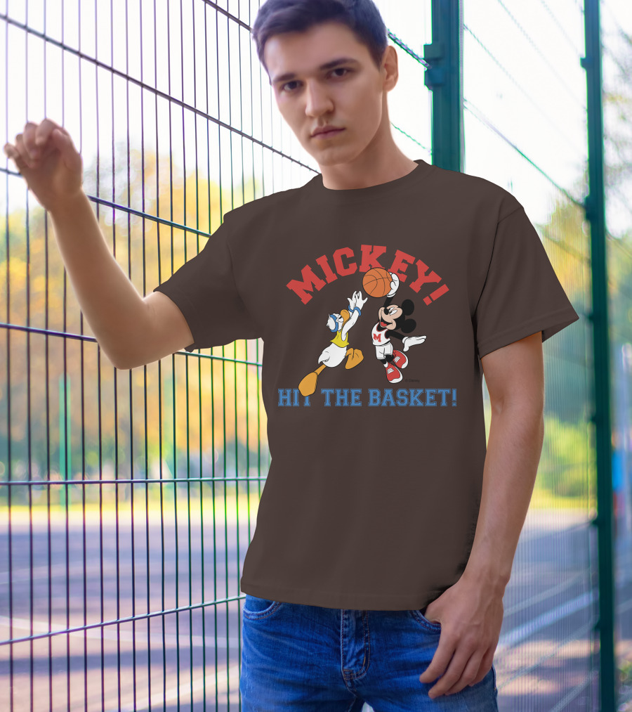 Mickey Hit The Basket Basketball Challenge T-Shirt