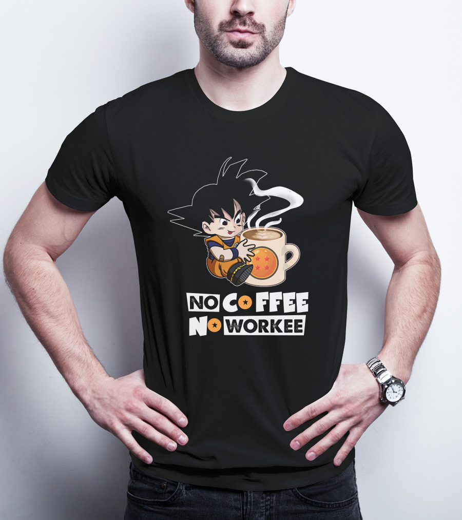 Kid Goku No Coffee No Workee Dragon Ball Mug T-Shirt