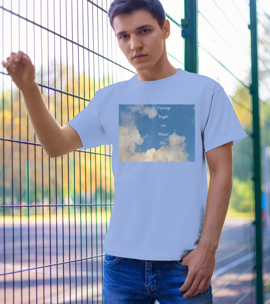 Flying High In Blue Sky Clouds T-Shirt