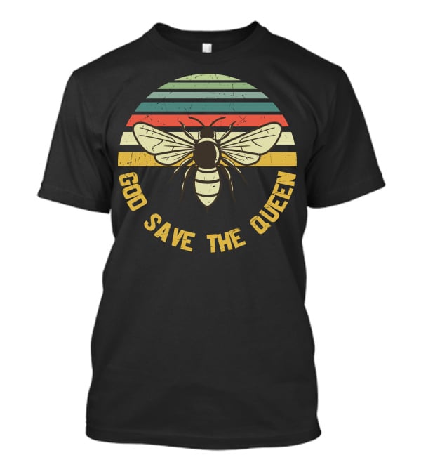 God Save The Queen Vintage Bee Retro Stripes T-Shirt