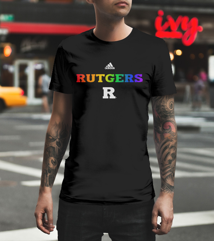 Rutgers R Rainbow Geo Baker Rutgers MBB T-Shirt