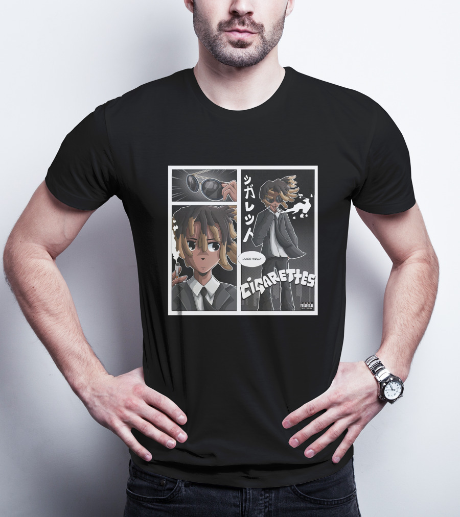 Juice Wrld Cigarettes 999 Club Manga Style Comic Panel T-Shirt