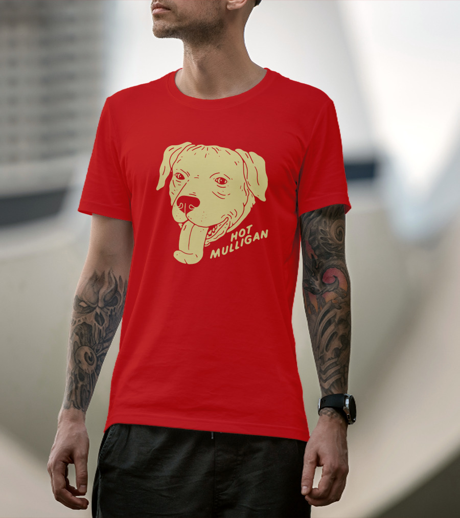 Hot Mulligan Panting Dog Red T-Shirt