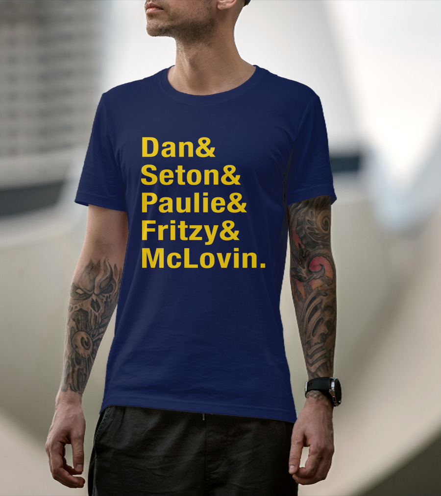 Dan Seton Paulie Fritzy McLovin Dan Patrick Show Crew Members T-Shirt