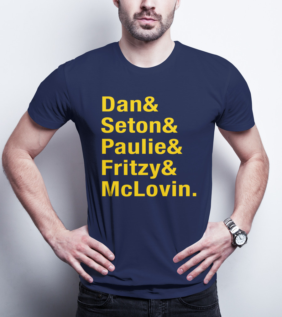 Dan Seton Paulie Fritzy McLovin Dan Patrick Show Crew Members T-Shirt