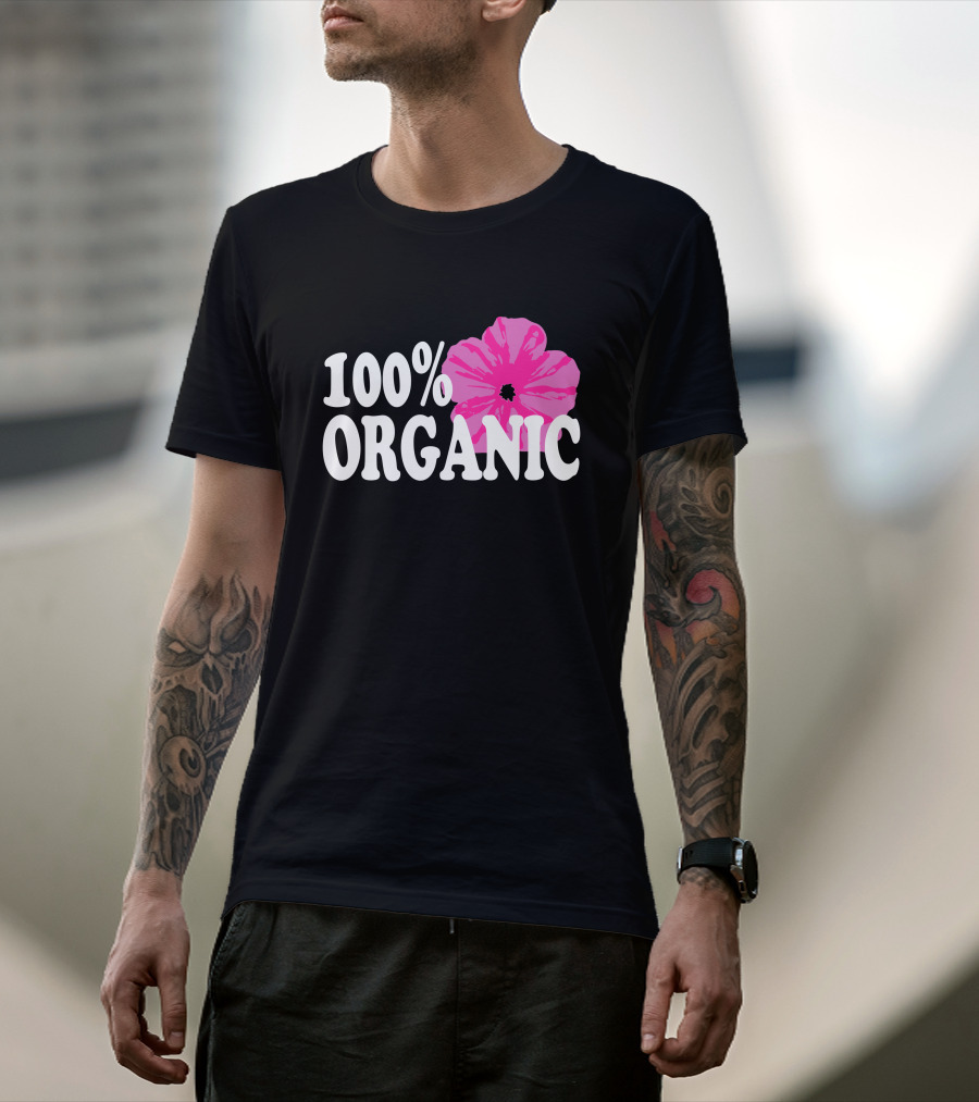 Santea Merch 100% Organic Pink Flower Sannysants T-Shirt