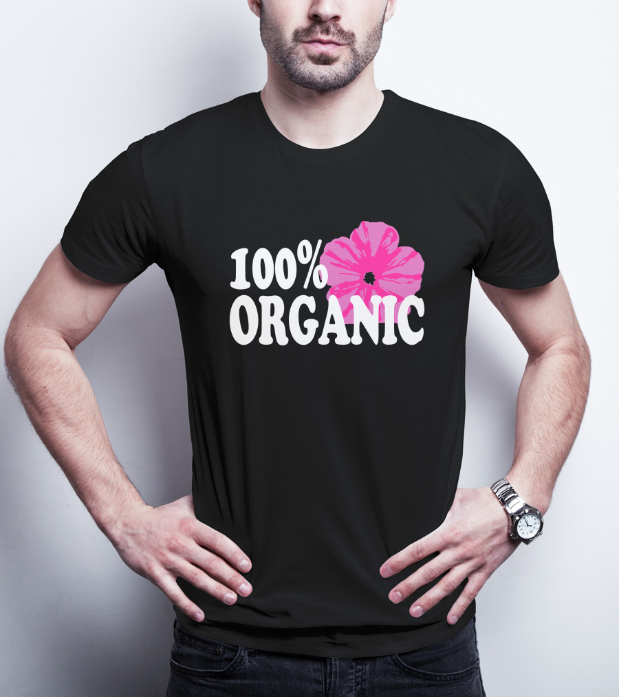 Santea Merch 100% Organic Pink Flower Sannysants T-Shirt