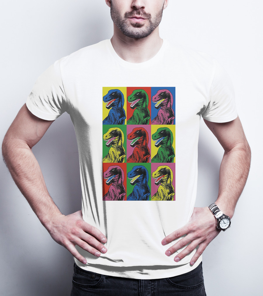 Steven Spielberg Jurassic Park Dinosaur Pop Art Universalpics Andy Warhol T-Shirt