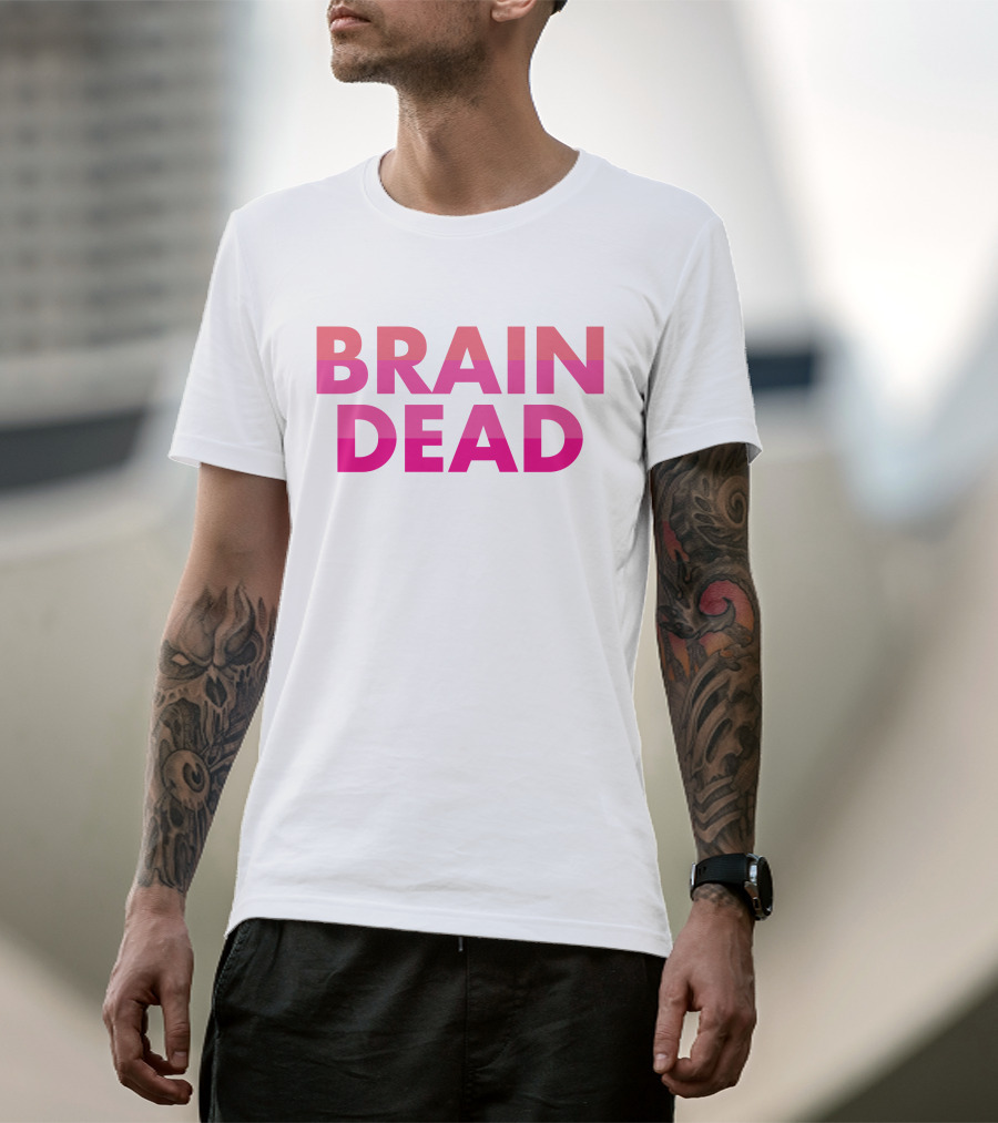 Ashleyloob Brain Dead Ashley Pink Gradient Text T-Shirt