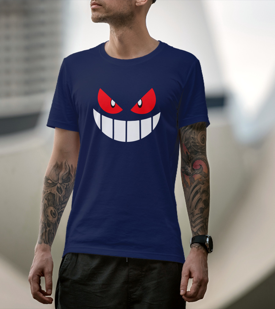Gengar Pokemon Eyes Grinning Face Red Eyes White Teeth T-Shirt