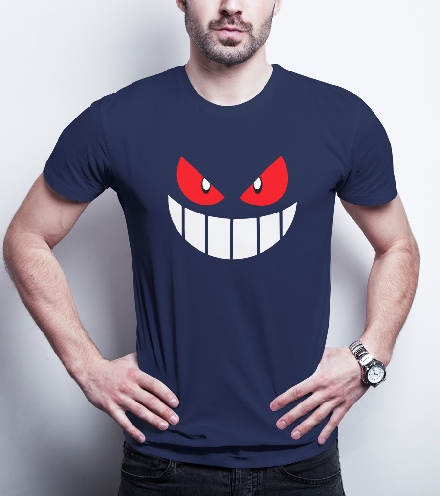 Gengar Pokemon Eyes Grinning Face Red Eyes White Teeth T-Shirt