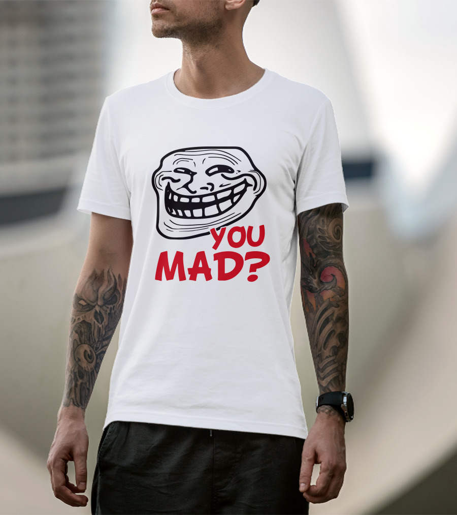 Zahee Troll Face You Mad? Iconic Meme Expression T-Shirt
