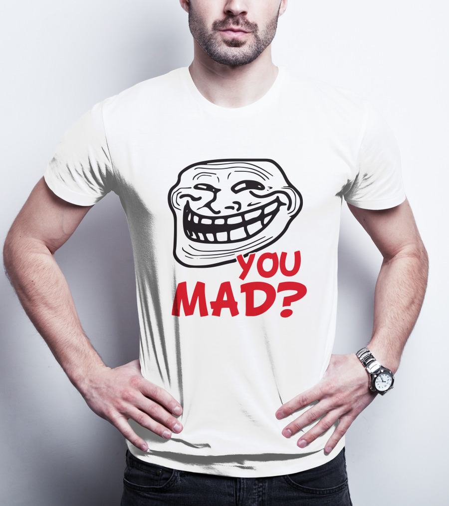 Zahee Troll Face You Mad? Iconic Meme Expression T-Shirt