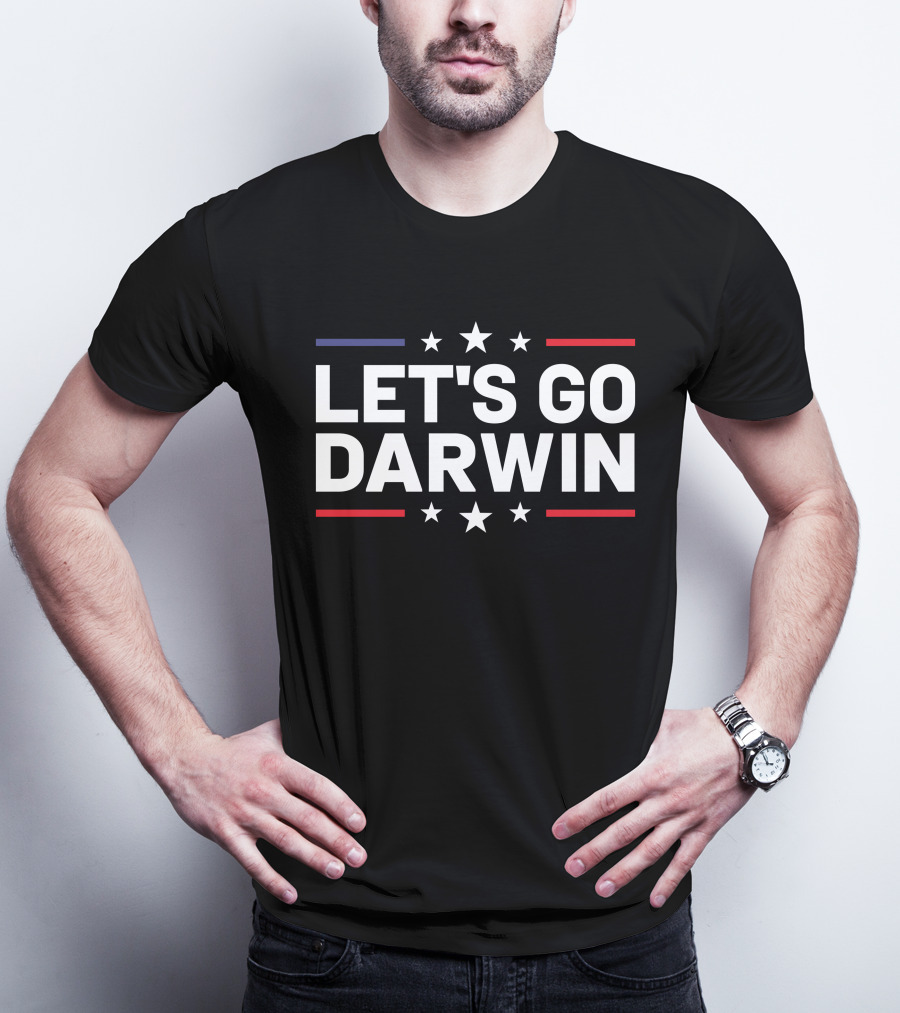 Chuckwestover Let's Go Darwin Stars Red White Blue T-Shirt