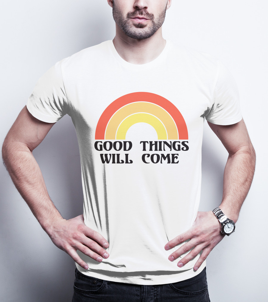 Good Things Will Come Retro Rainbow Frivvi Posting T-Shirt