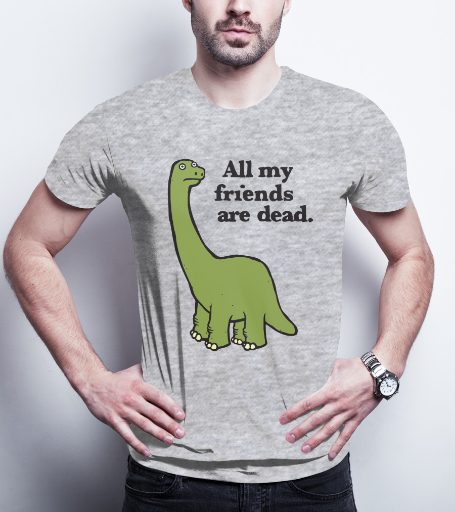 All My Friends Are Dead Dinosaur Gofroles Ripple Junction T-Shirt