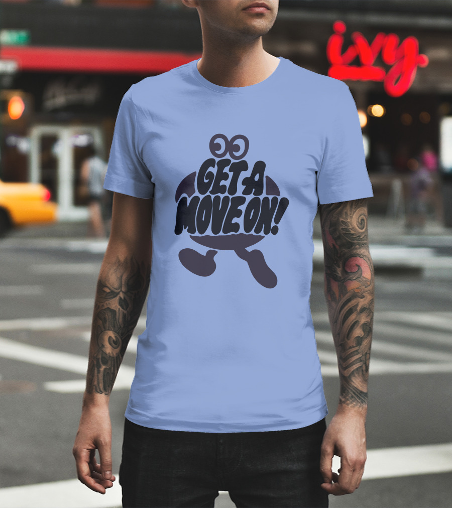 Jahdiary Get A Move On Playful Running Character T-Shirt