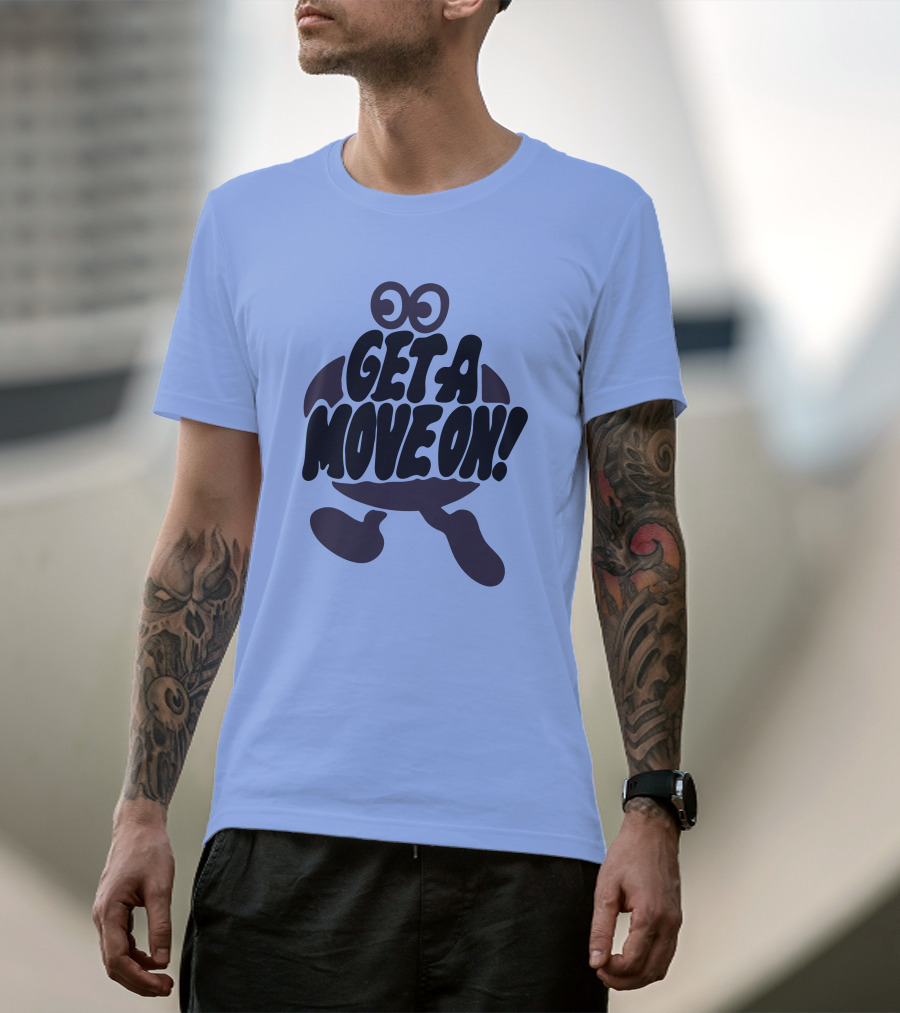 Jahdiary Get A Move On Playful Running Character T-Shirt