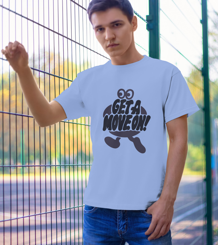 Jahdiary Get A Move On Playful Running Character T-Shirt